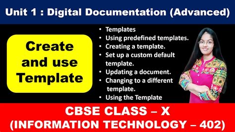 create and use template digital documentation class 10 information