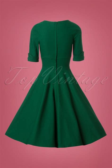 50s Delores Swing Dress In Emerald Green