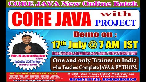 core java with project online training in durgasoft