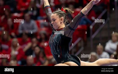 Utah Gymnast Maile Okeefe Performs Her Beam Routine During An Ncaa