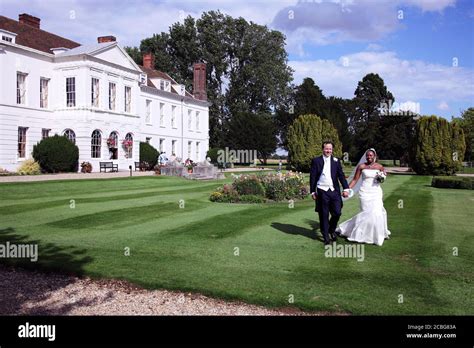 Bride And Groom On Their Wedding Day At Gosfield Hall Georgian Mansion