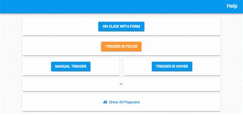 implementing popovers floating forms show and tell