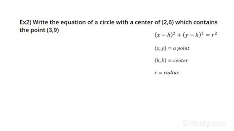 How To Write The Equation Of A Circle Given Its Center And A Point On
