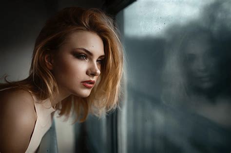 Wallpaper Carla Sonre Damian Pi Rko Blonde Looking Away Model