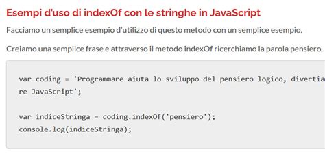 javascript indexof posizione di un valore in una stringa