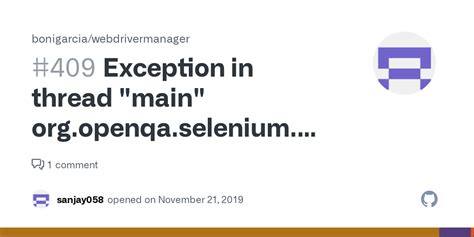 exception in thread main lenium