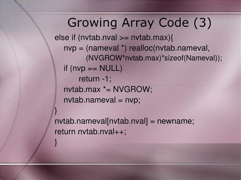 ppt growing arrays in c language powerpoint presentation free