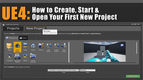 ue4 how to create start open your first new project and launch unreal