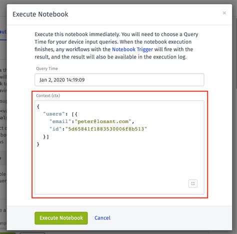 notebook context losant documentation