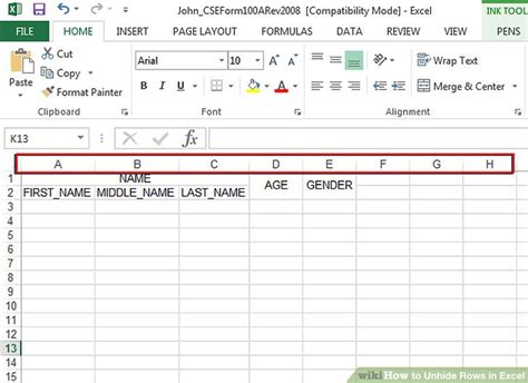 how to unhide rows in excel 13 steps with pictures