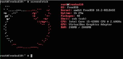 display awesome linux logo with basic hardware info using screenfetch