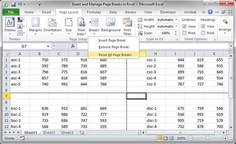 insert and manage page breaks in excel