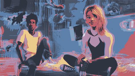 Miles Morales Gwen Stacy [1920x1080] With Imagegonord R Imagegonord
