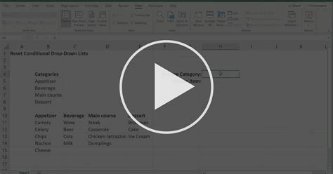 how to reset conditional drop down lists main projects choose three