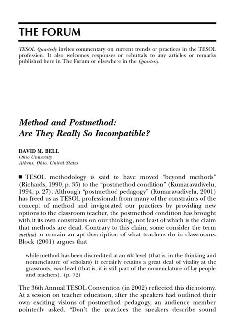 Method And Post Method Era Download Free Pdf Language Education