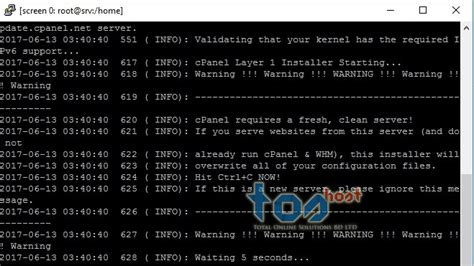 how to install cpanel on linux server toshost ltd