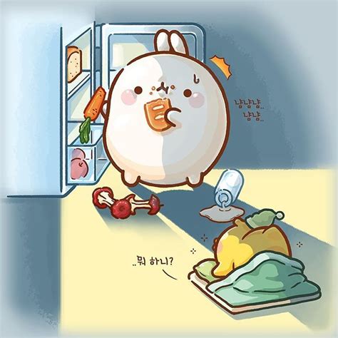 엄청 더울 때 에어컨 나오는 시원한 곳에서 따끈한 음식을 먹는 사치♡ 푸짐한 전골을 먹고싶어요 Illust By 나비랑