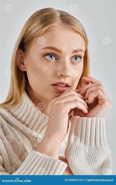 Dreamy And Mesmerizing Woman With Blonde Stock Image Image Of