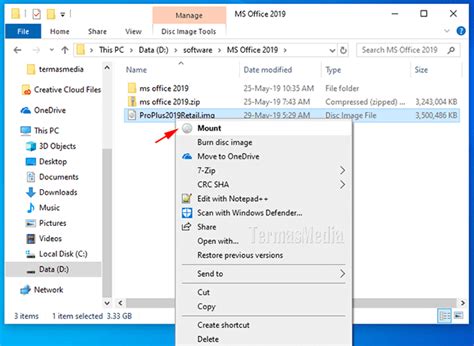 cara mount dan unmount file iso di windows 10