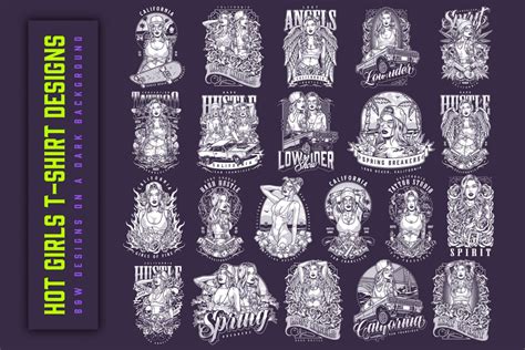 2nd Hot Girls Bundle Of 61 Vector Female T Shirt Design Templates