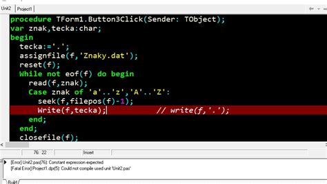 file variable or constant expression required pascal stack overflow