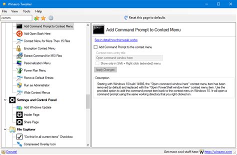 add command prompt to context menu in windows 10 creators update