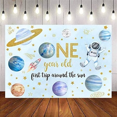 Avezano First Trip Around The Sun Birthday Backdrop Outer