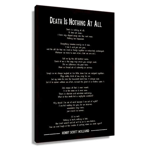 Buy Death Is Nothing At All Poem Wall Art Henry Scott Holland Quote