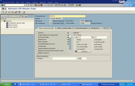 sap sample screens