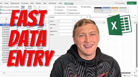 How To Speed Up Data Entry In Excel Data Entry Forms Youtube