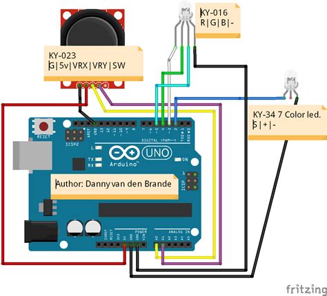arduino controlling leds with ps2 joystick ky 023 arduino project hub