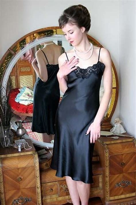 Buy Black Satin Slips In Stock