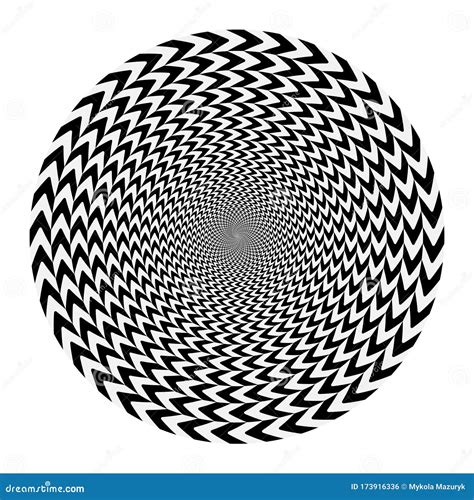 Geometric Optical Illusion White And Black Circle Pattern Stock Vector