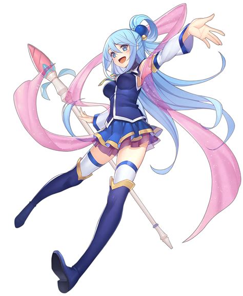 Safebooru 1girl Aqua Konosuba Blue Eyes Blue Hair Boots Detached