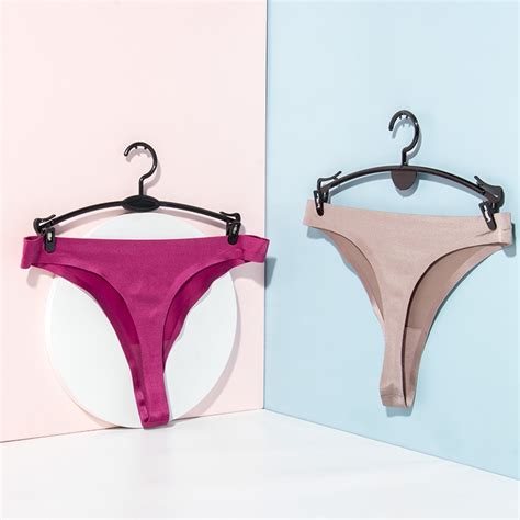 Women Seamless Thong Smooth Ice Silk G String T Back Panties Lingerie