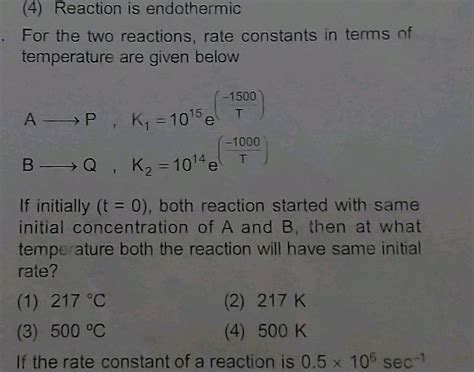 The Rate Constant Of A Reaction Depends On