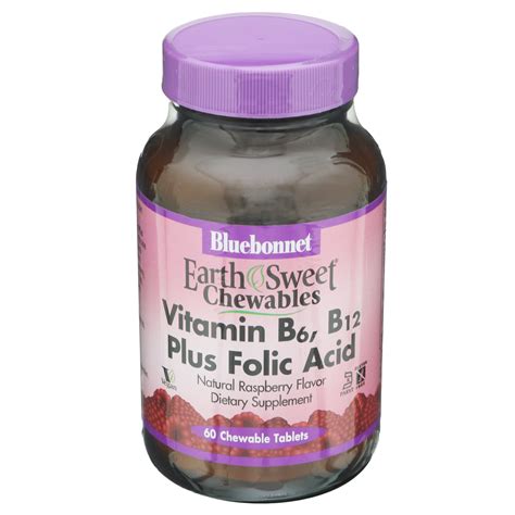 Bluebonnet Earthsweet Chewables Vitamin B6 B12 And Folic Acid Tablets
