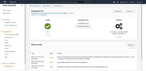deploy a spring boot application using aws elastic