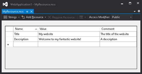 how to use resources resx files in