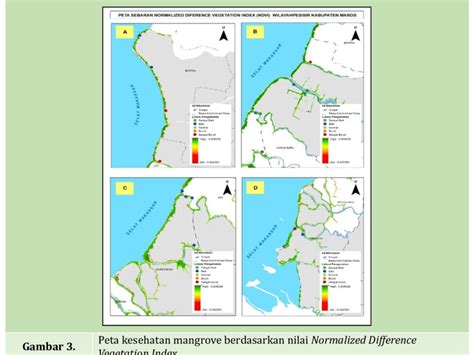 Map Of Mangrove Health Based On Normalized Difference Vegetation Index