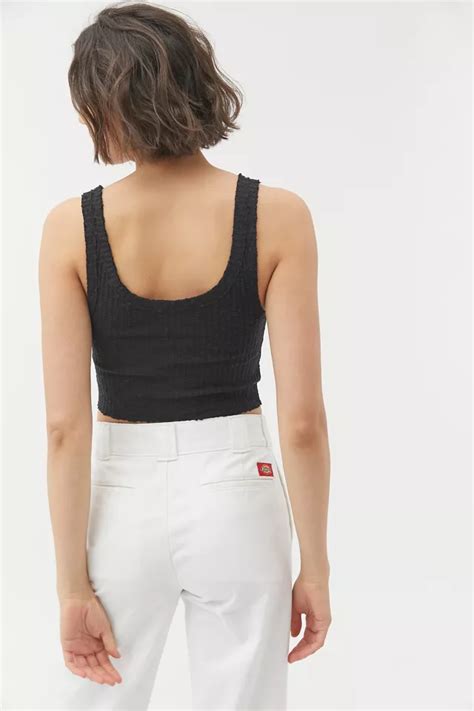Uo Ribbed Cropped Tank Top Urban Outfitters