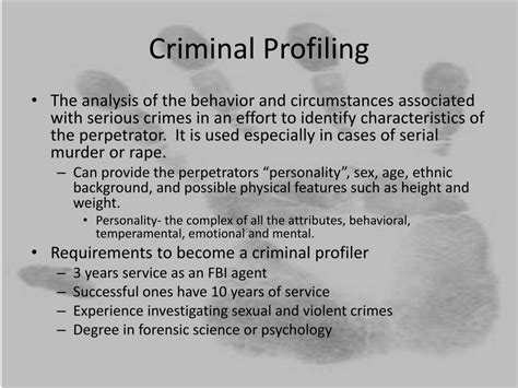 ppt criminal profiling powerpoint presentation free