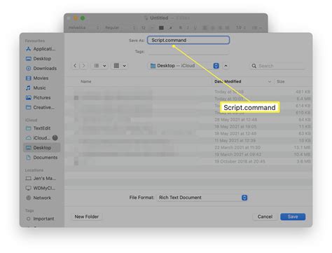 how to save terminal commands on a mac