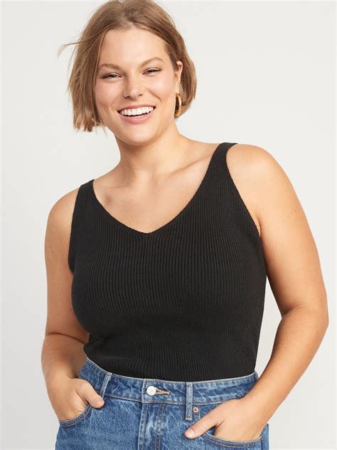 V Neck Rib Knit Sweater Tank Top For Women Old Navy