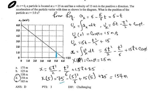 Solved At T 0 A Particle Is Located At X 25 M And Has A