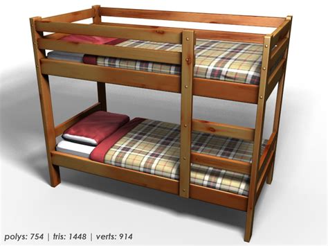 Bunk With Bed Free 3d Model Obj Blend Fbx Free3d