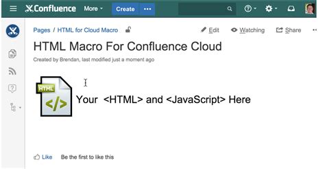 html macro for confluence cloud devpost