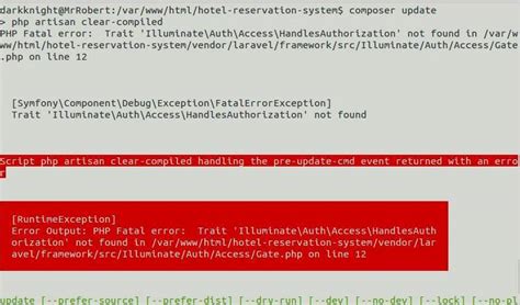 php trait illuminate auth access handlesauthorization not found