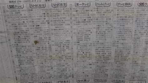 昭和61年のテレビ欄 ウンノ接骨院（ウンノ整体）と静岡の夜