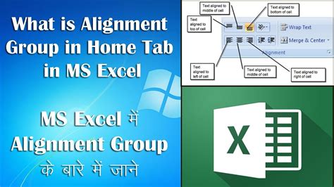what is alignment group in home tab in ms excel all options in